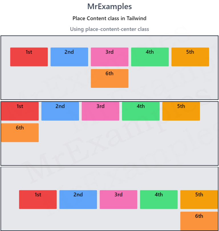 Tailwind Place Content - Mr Examples